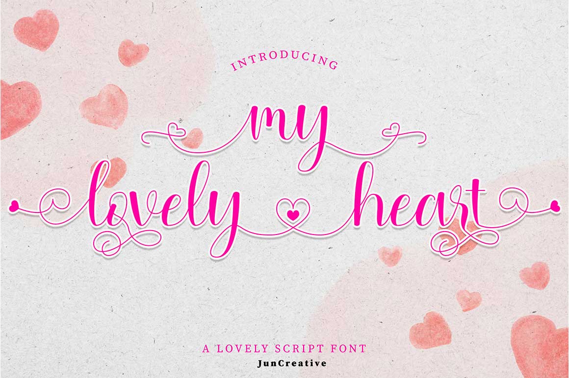 Mylovely Heart Script Font – JunCreative
